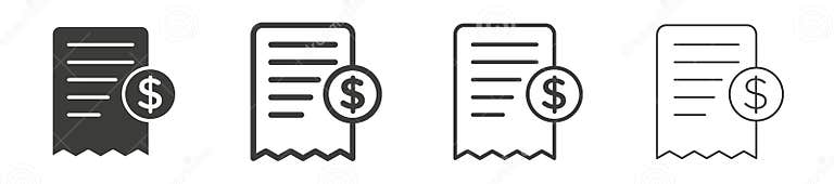 Invoice Icon Vector Set on White Background Stock Vector - Illustration ...