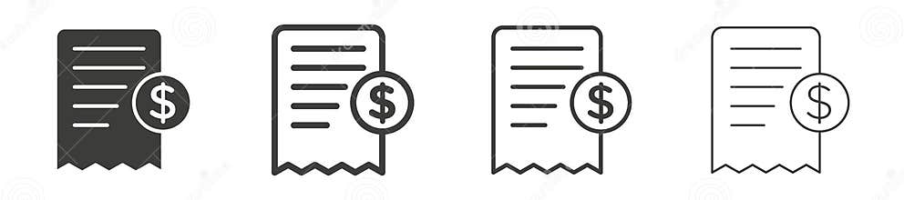 Invoice Icon Vector Set on White Background Stock Vector - Illustration ...