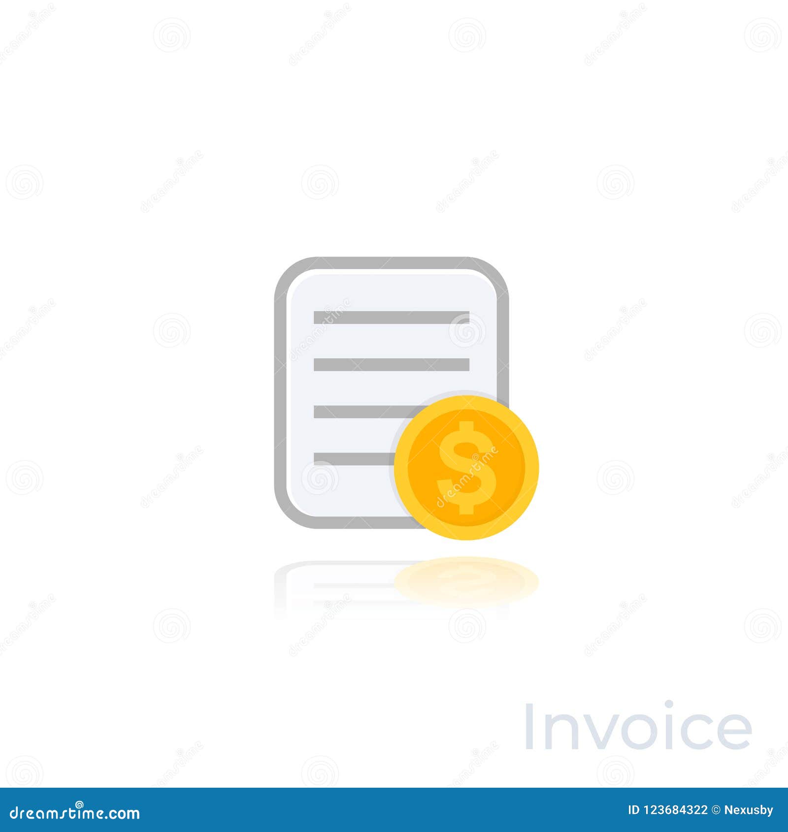 Invoice icon on white stock vector. Illustration of element - 123684322