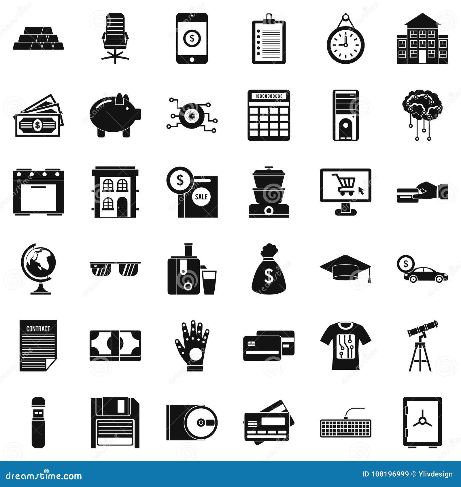 Invoice Icons Set, Simple Style Stock Vector - Illustration of ...
