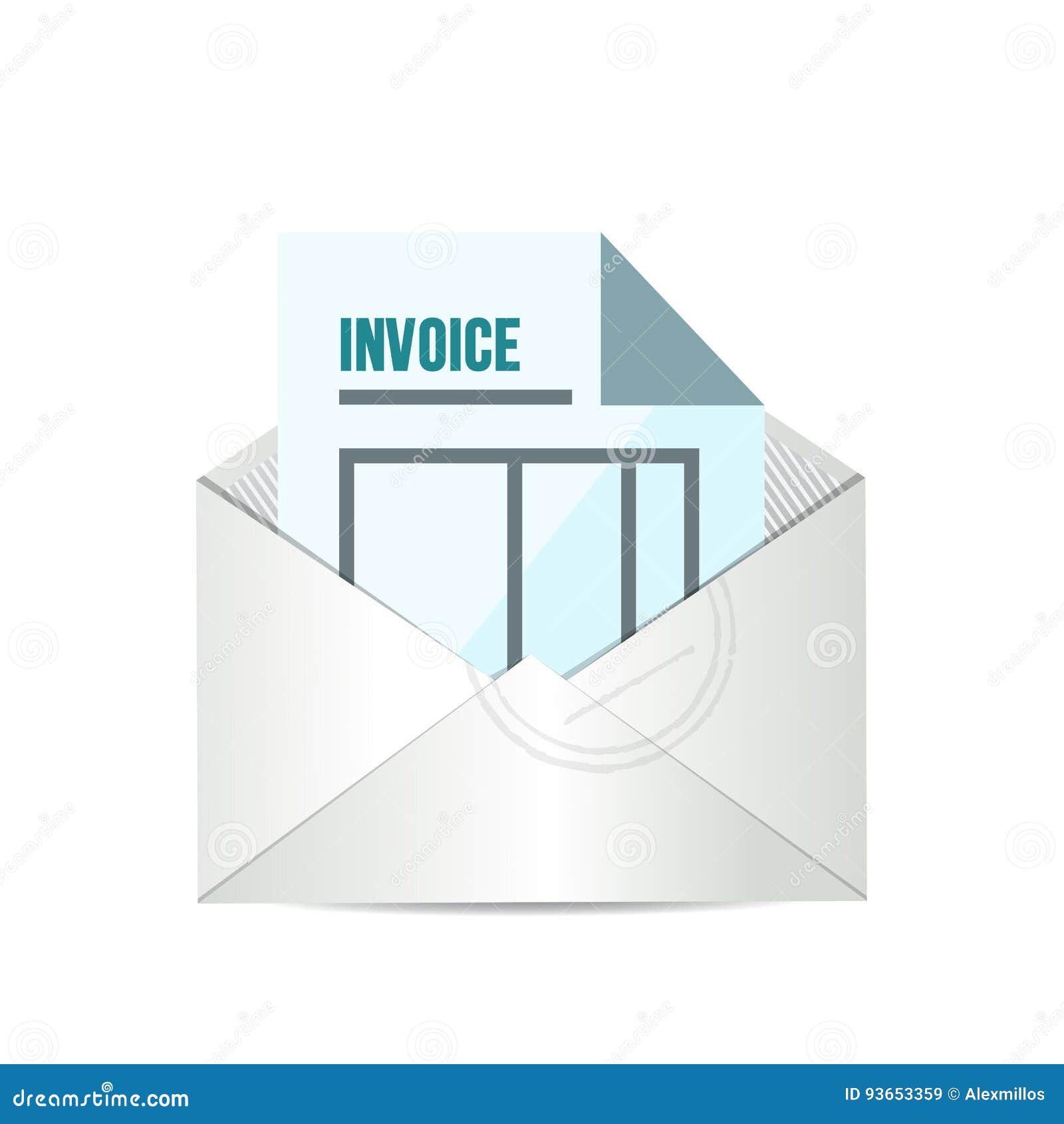 Invoice Inside an Envelope Illustration Stock Illustration ...