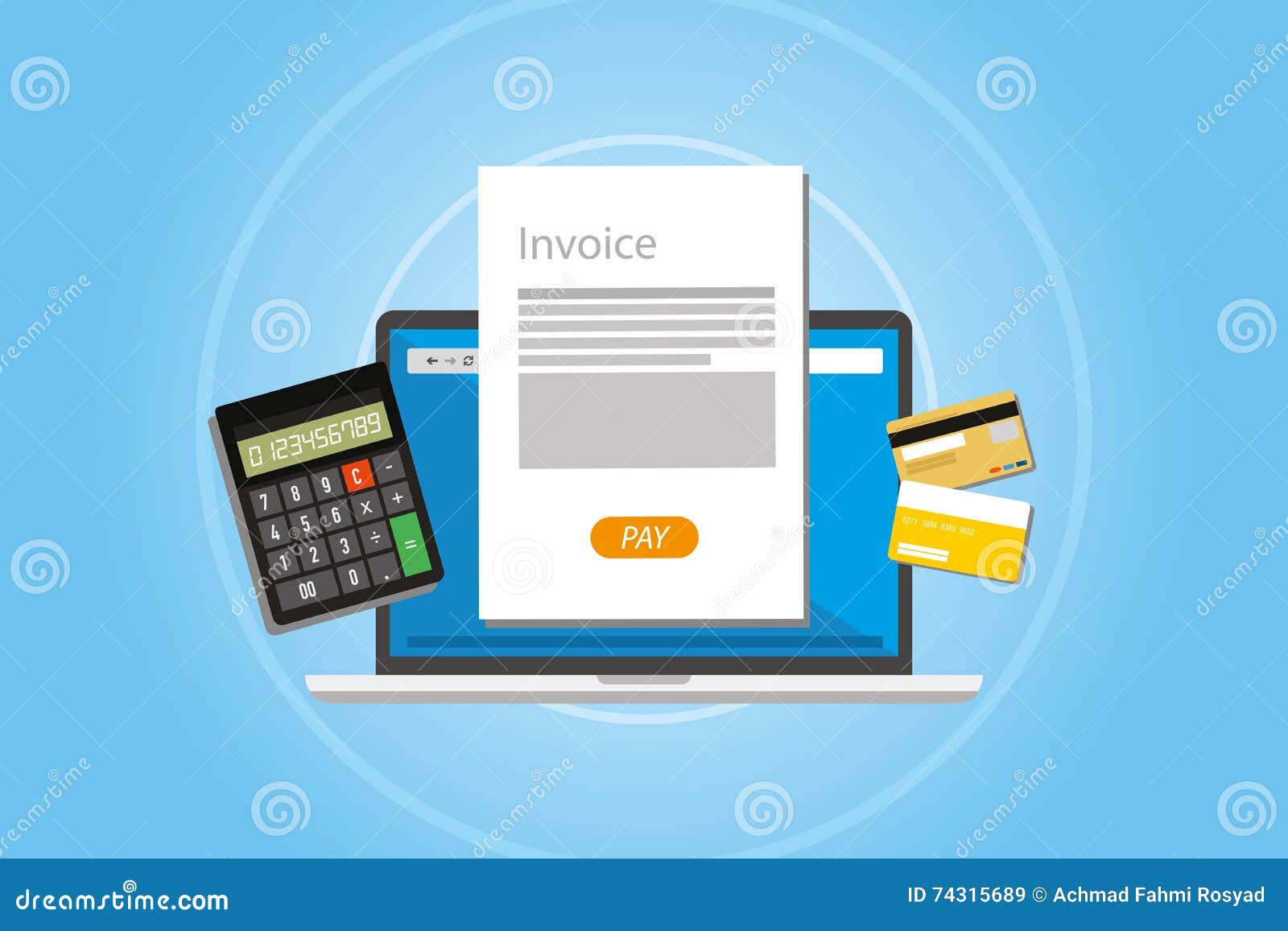 Invoice Invoicing Online Service Pay Cartoon Vector | CartoonDealer.com ...