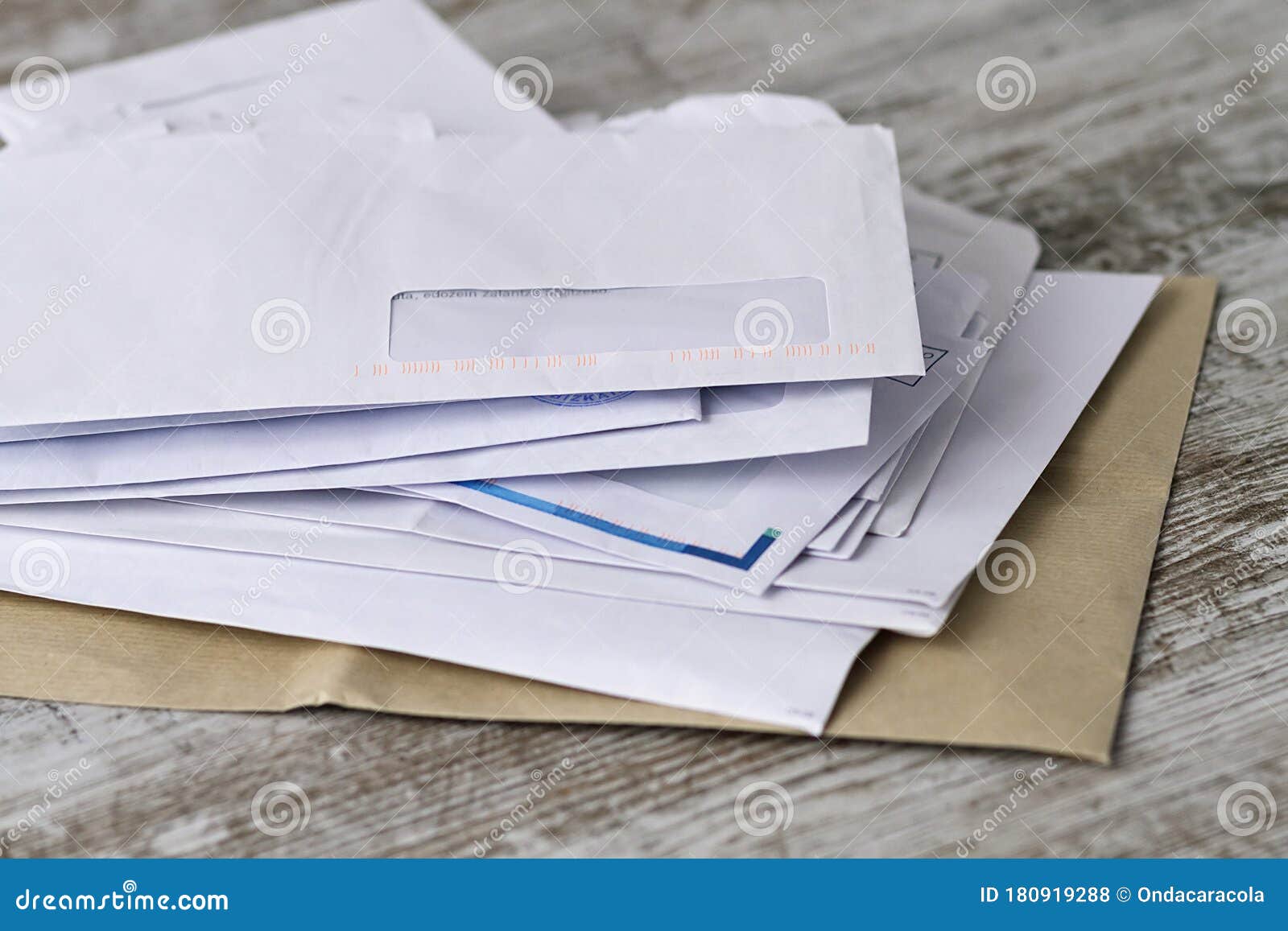 Invoice Letters on the Desk Stock Photo - Image of envelope ...