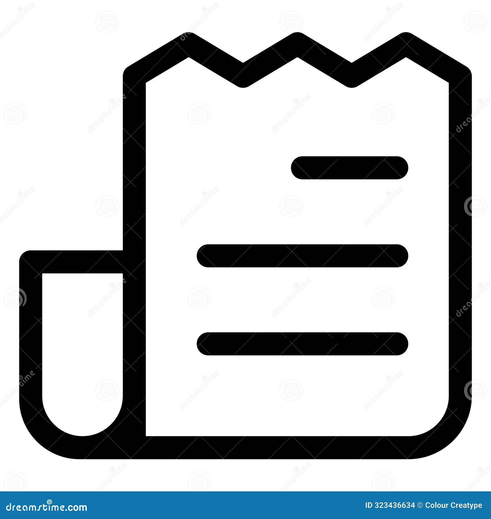 Invoice Line Icon Isolated on White Background Stock Illustration ...