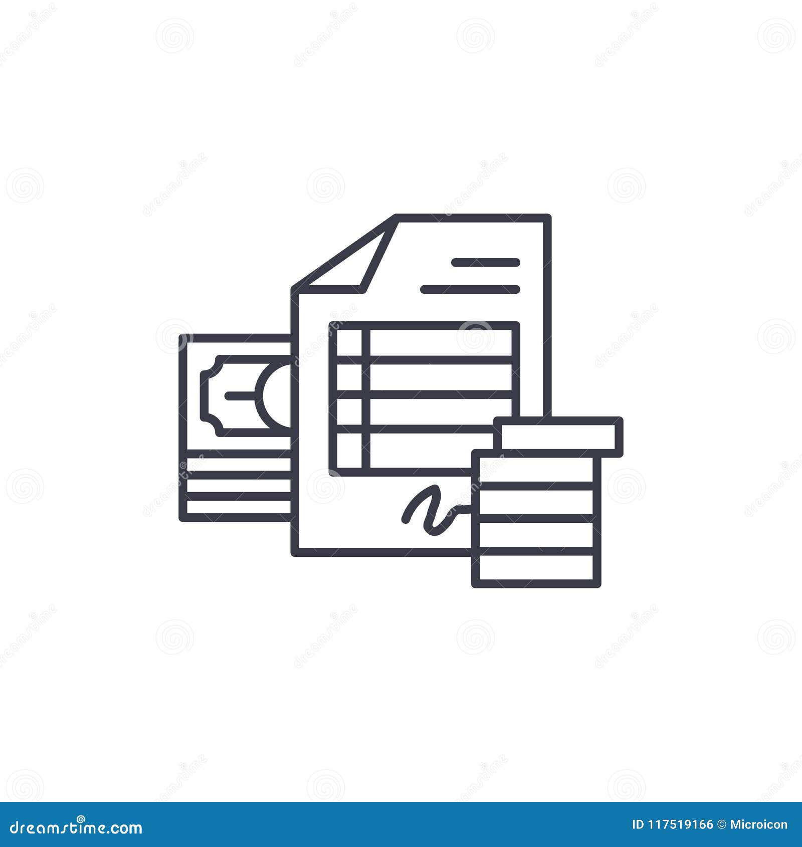 Invoice Linear Icon. Modern Outline Invoice Logo Concept On Whit ...