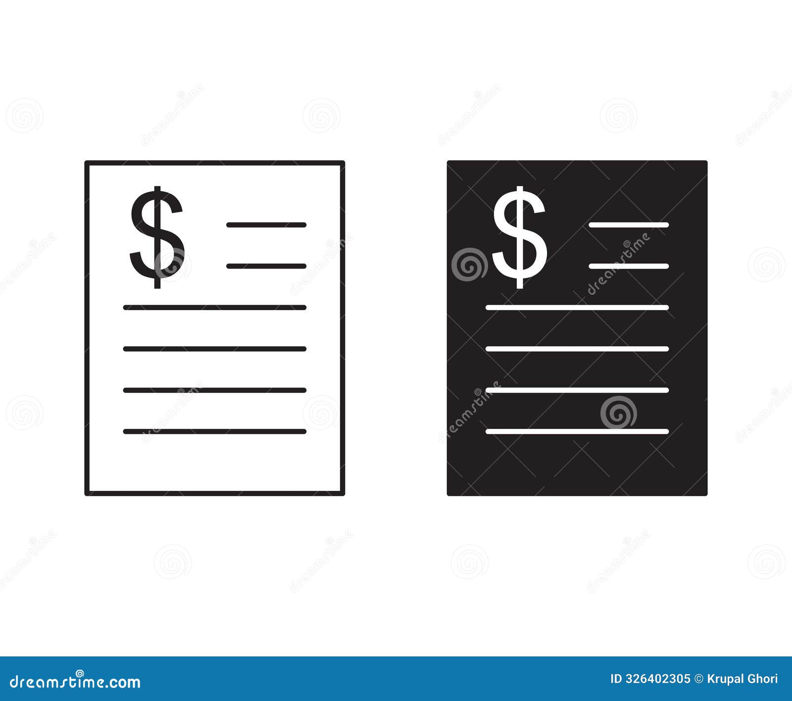 Invoice Linear Art Icon Set. Invoice Vector Mark for Web Stock ...