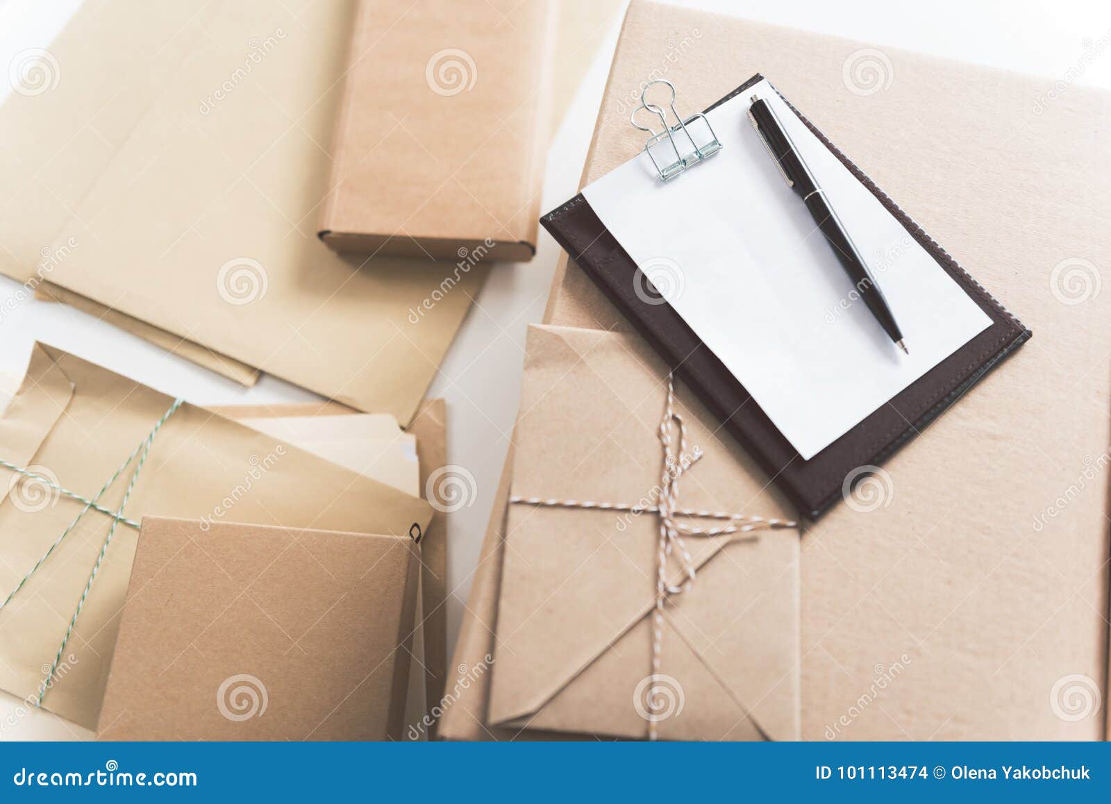 Invoice and Packages are on Desk Stock Photo - Image of order, inside ...