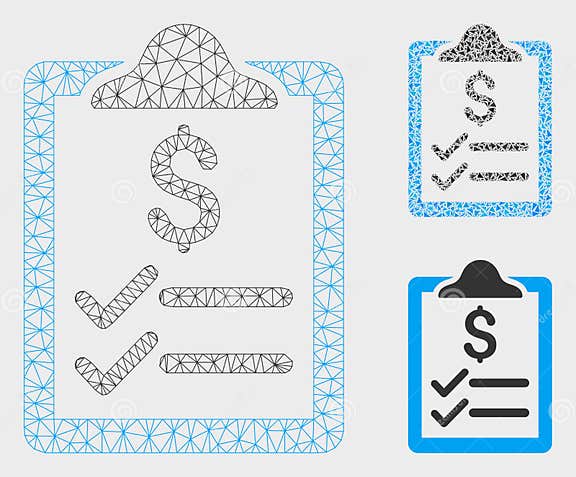 Invoice Pad Vector Mesh Wire Frame Model and Triangle Mosaic Icon Stock ...