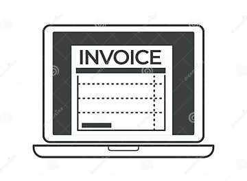 Invoice Paper Shown on Personal Computer Screen Vector Stock Vector ...