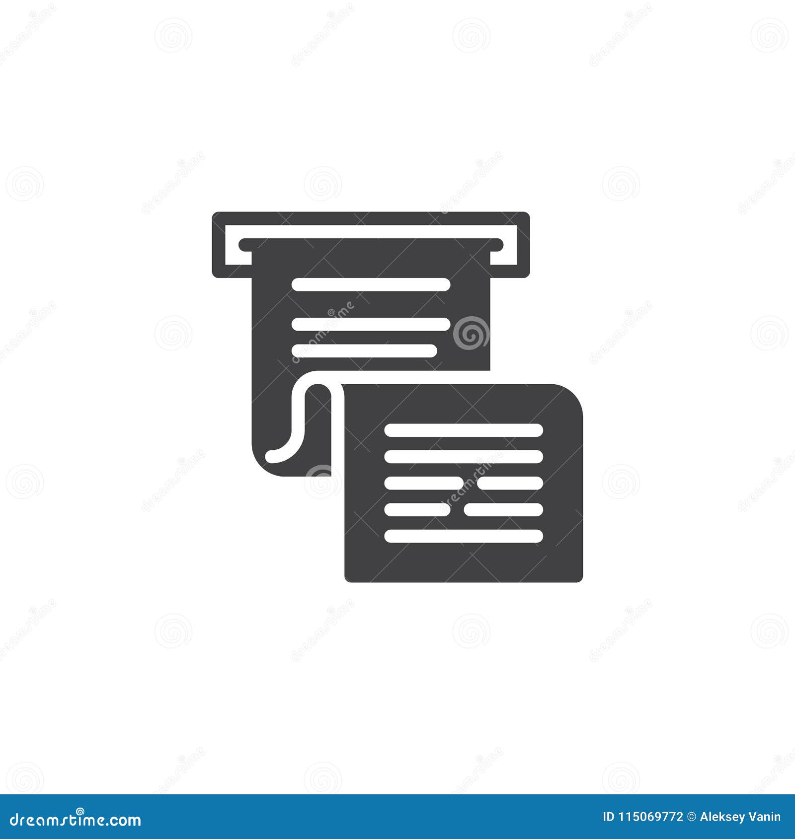 Invoice or Paycheck Vector Icon Stock Vector - Illustration of receipt ...