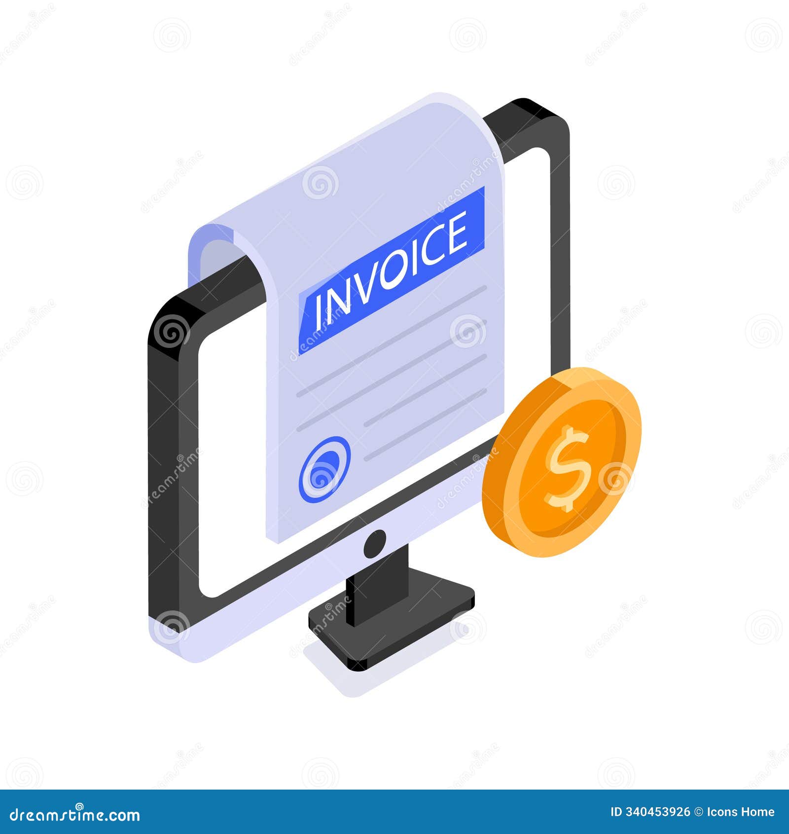 An Invoice and Payment Symbol Representing Online Billing and Financial ...