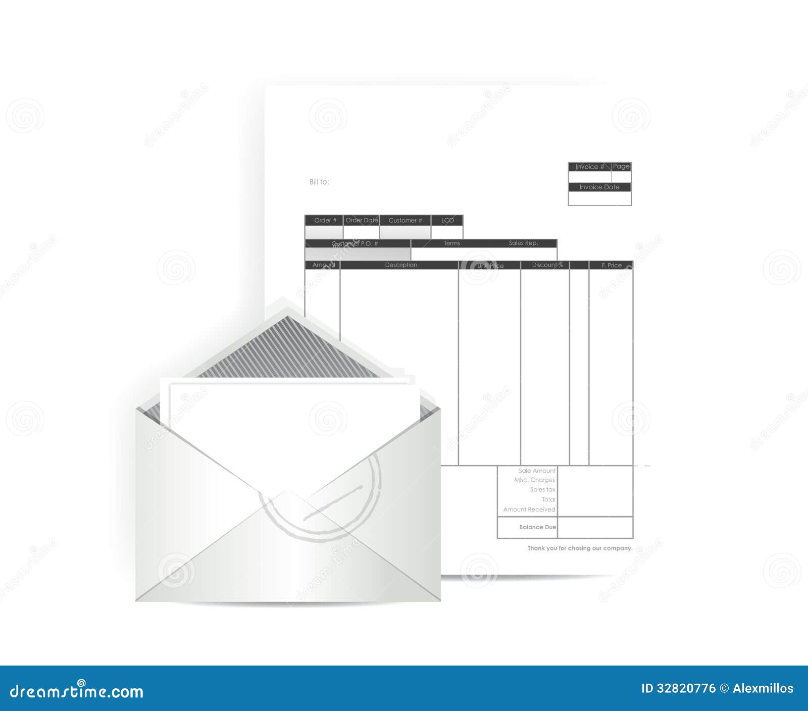 Invoice Receipt Mail Illustration Design Stock Illustration ...