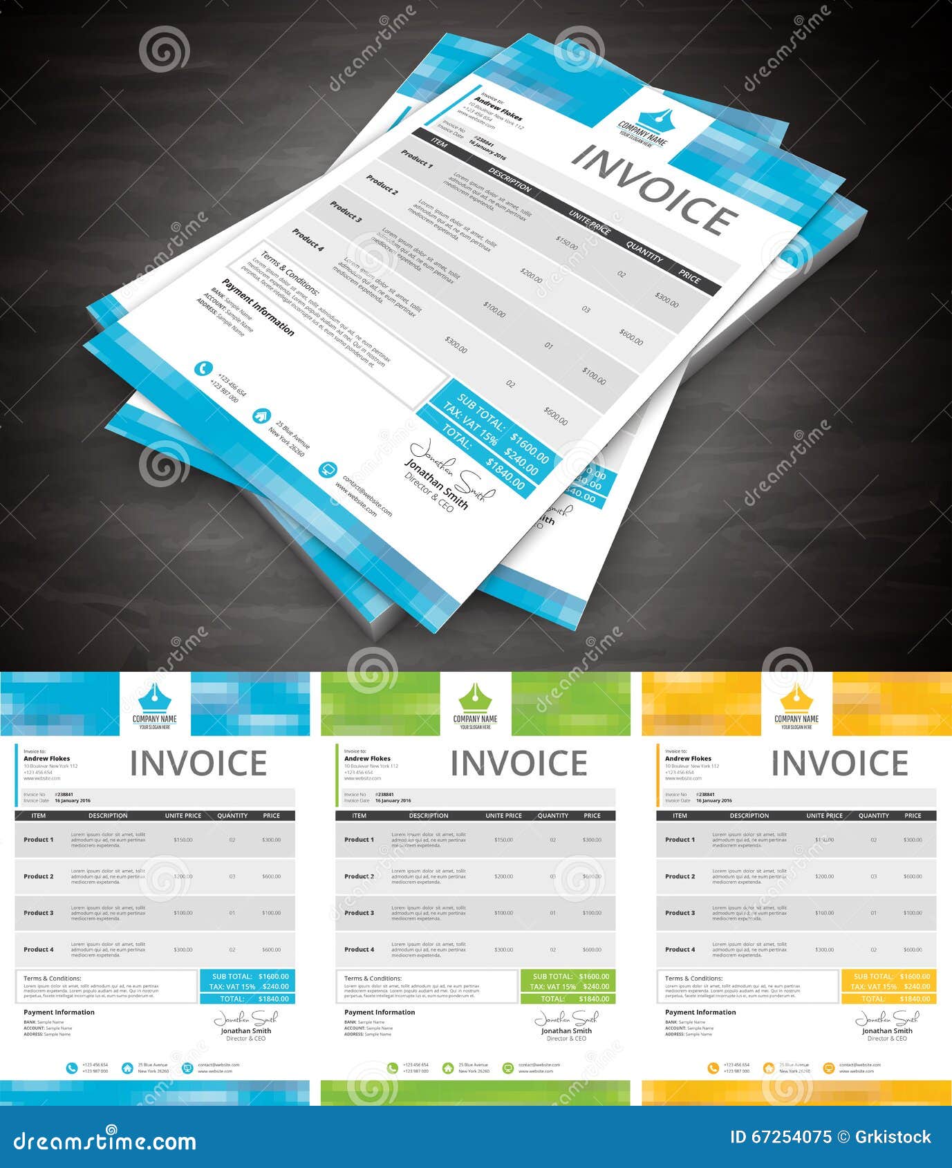 Invoice stock vector. Illustration of identity, modern - 67254075