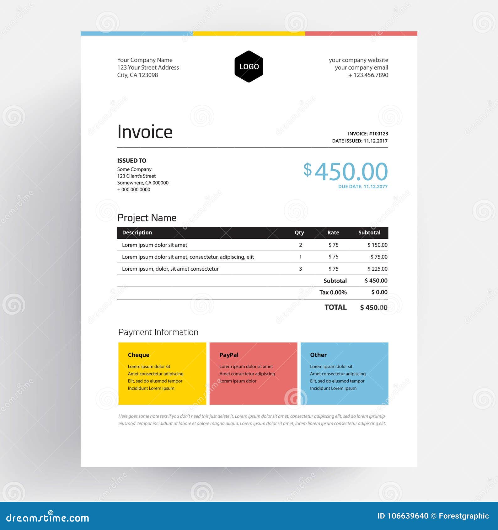 Invoice Creative Modern Invoice Template Design Vector Illustration ... Invoice Creative Modern Invoice Template Design Vector Illustration ...