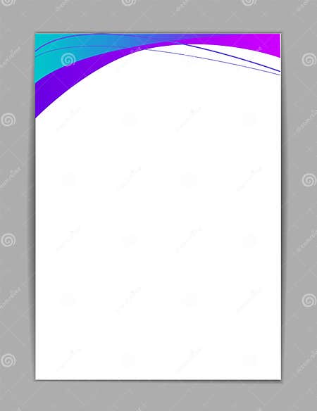 A4 Invoice Template, Minimalist Design. Border Gradient Blue and Purple ...
