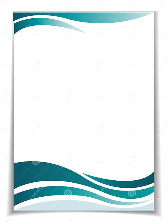 A4 Invoice Template with Minimalist Design. Border Gradient Blue Wave ...