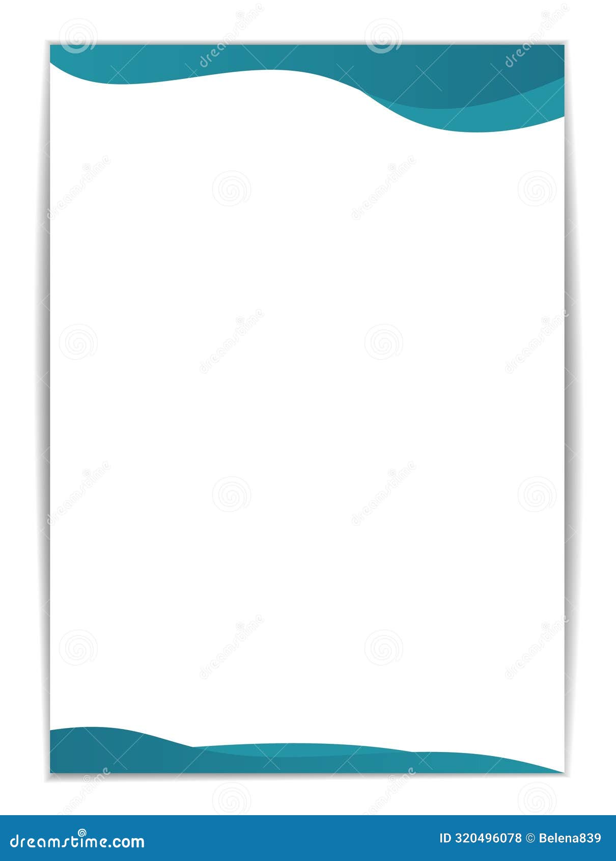 A4 Invoice Template with Minimalist Design. Border Gradient Blue Wave ...