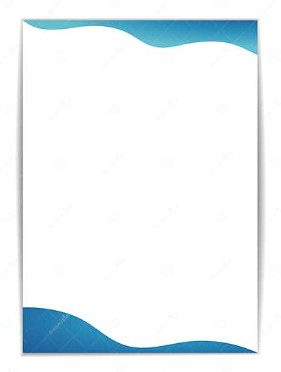 A4 Invoice Template with Minimalist Design. Border Gradient Blue Wave ...