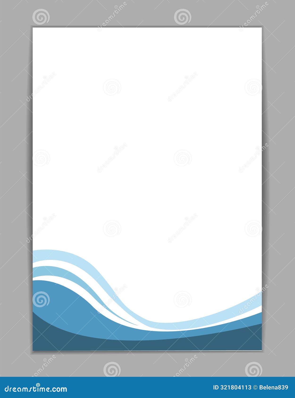 A4 Invoice Template with Minimalist Design. Border Gradient Blue Wave ...