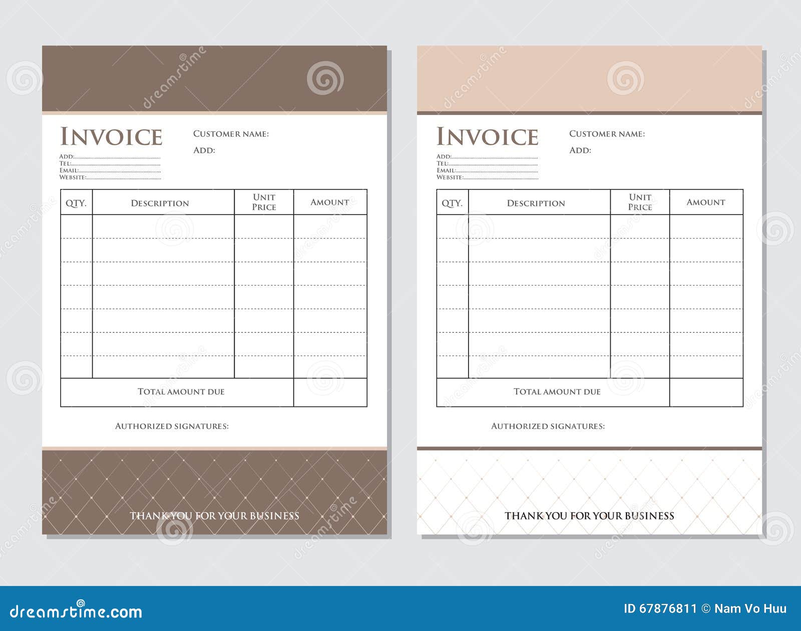Business invoice templates stock vector. Illustration of contributor ...