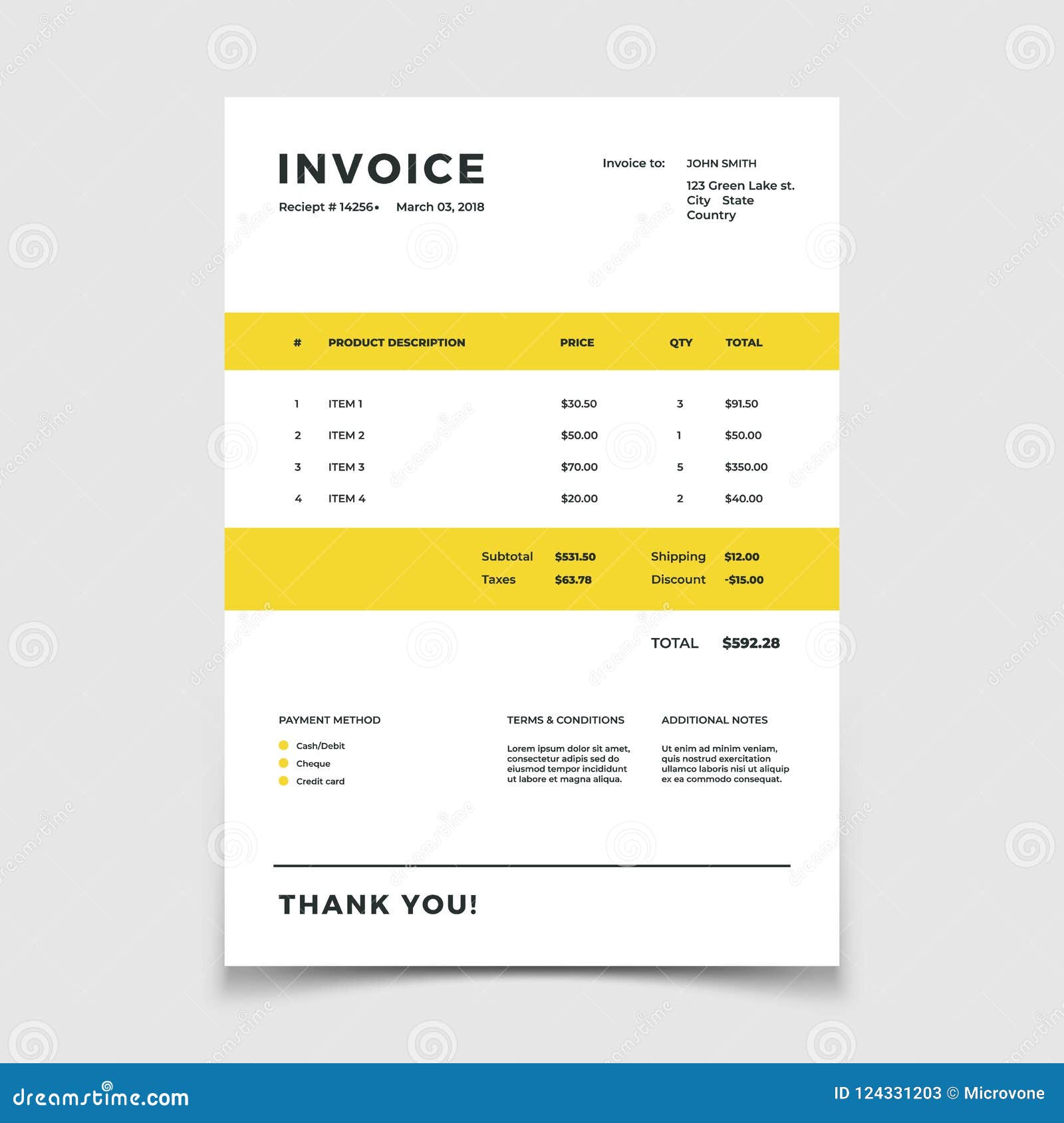 Quotation Invoice Template. Paper Bill Form Vector Design ... Quotation Invoice Template. Paper Bill Form Vector Design ...