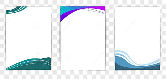 A4 Invoice Template Set, Minimalist Design. Border Gradient Blue and ...