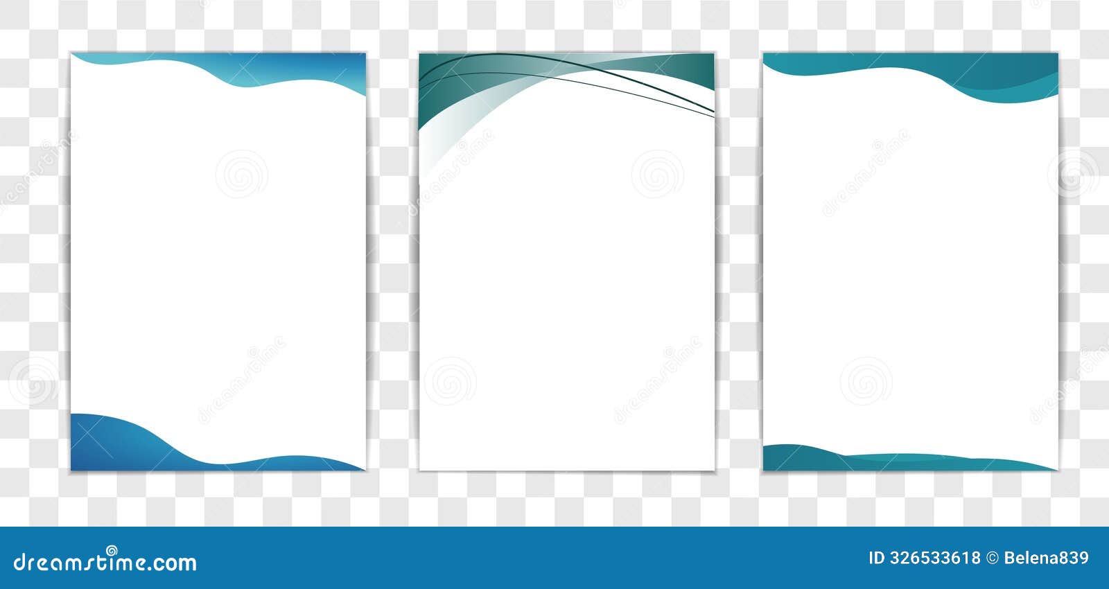 A4 Invoice Template Set with Minimalist Design. Border Gradient Blue ...
