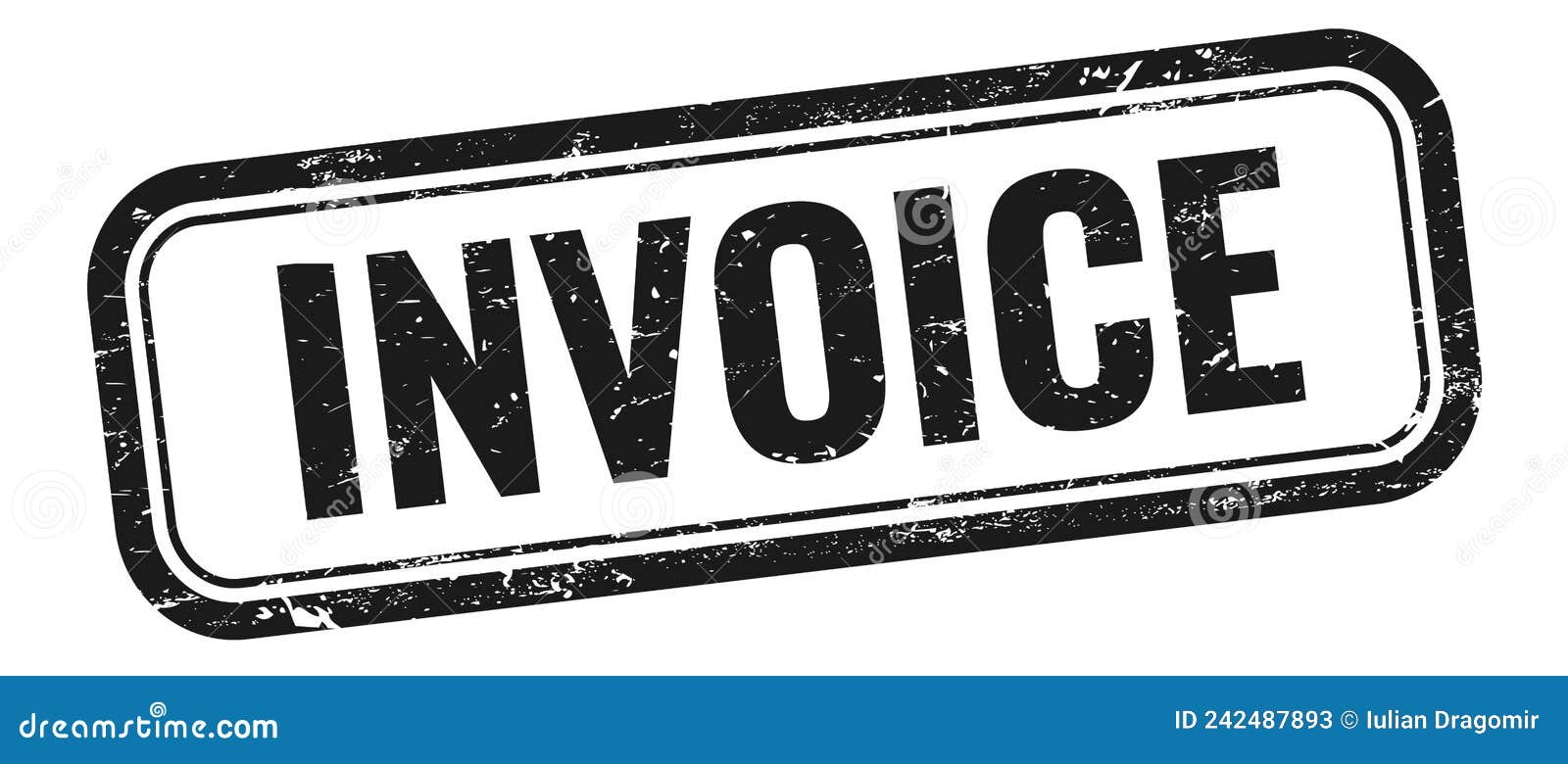 INVOICE Text on Black Grungy Vintage Stamp Stock Illustration ...