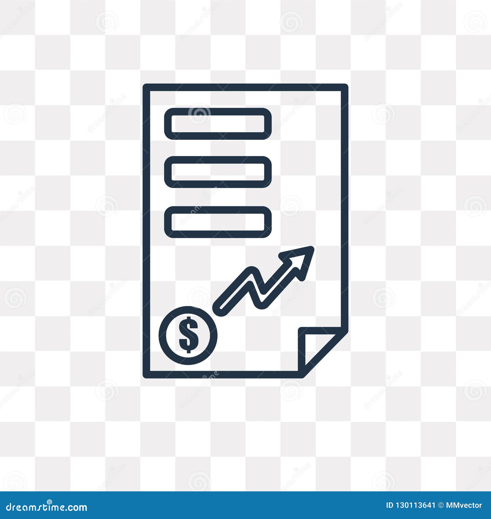 Invoice Vector Icon Isolated On Transparent Background, Linear I Stock ...
