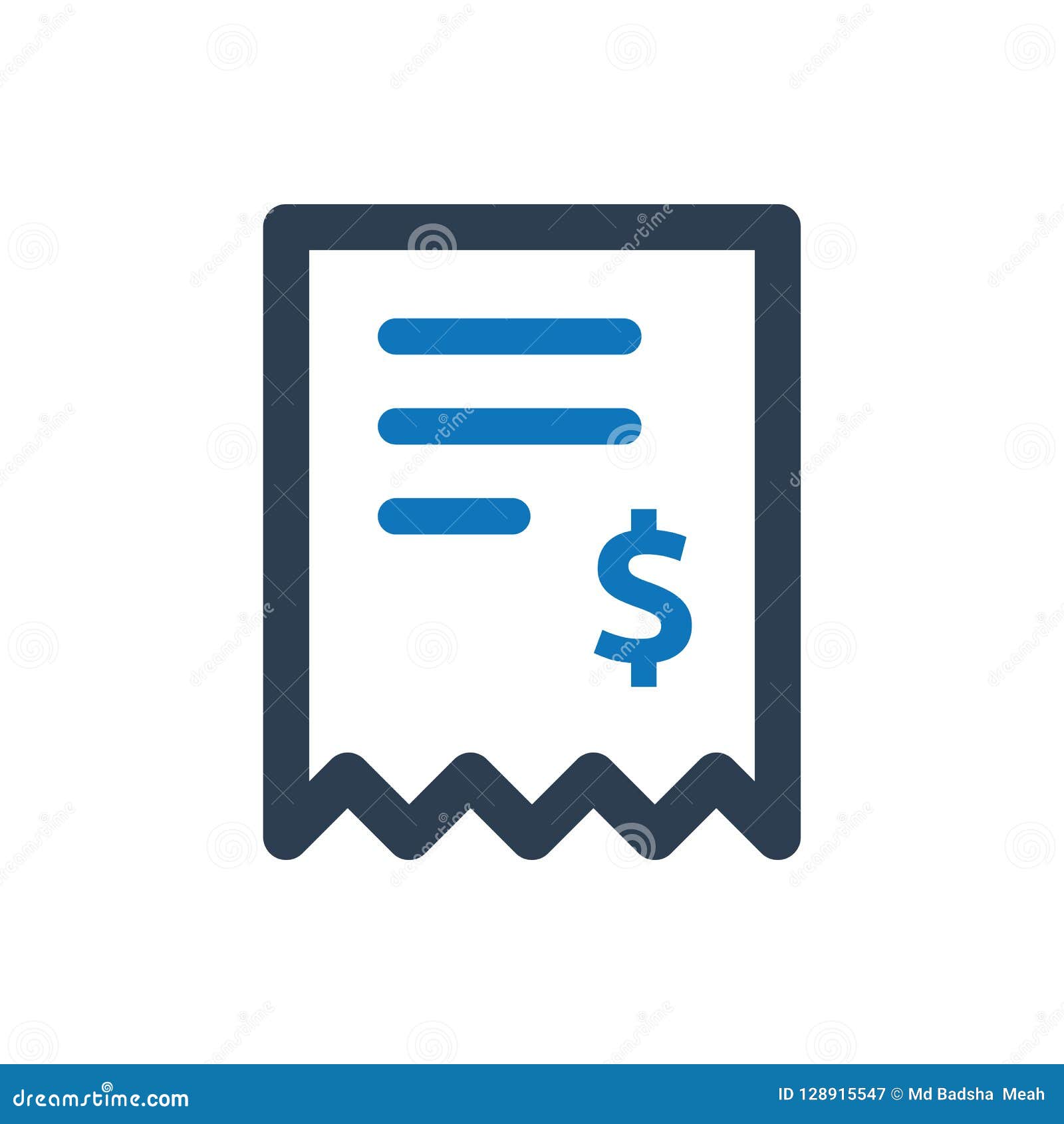 Invoice vector icon stock vector. Illustration of checkout - 128915547