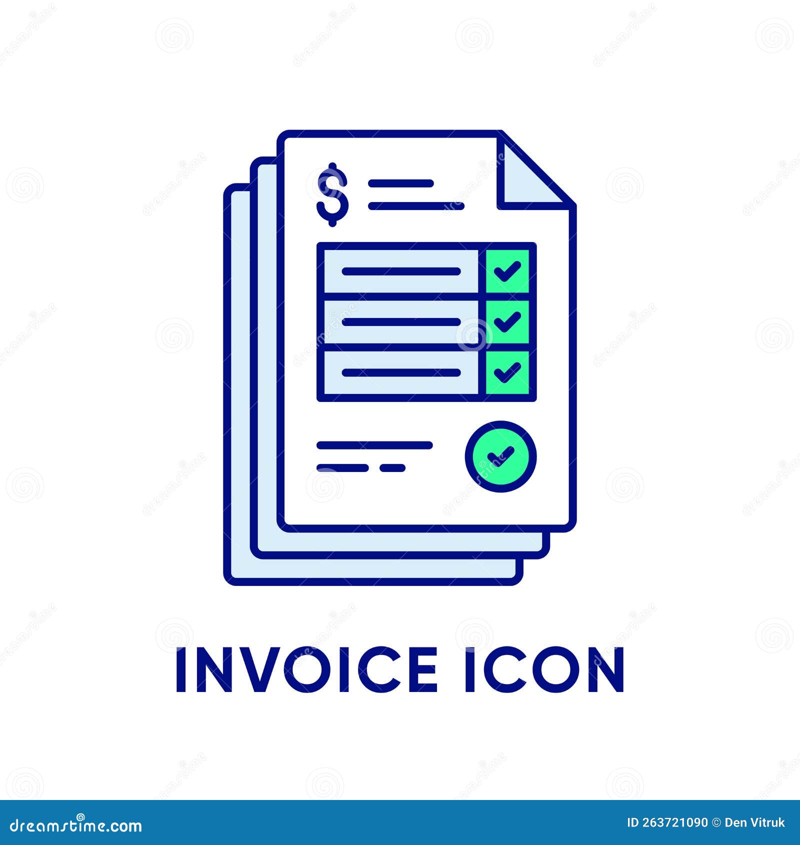 Invoice vector line icon stock illustration. Illustration of report ...