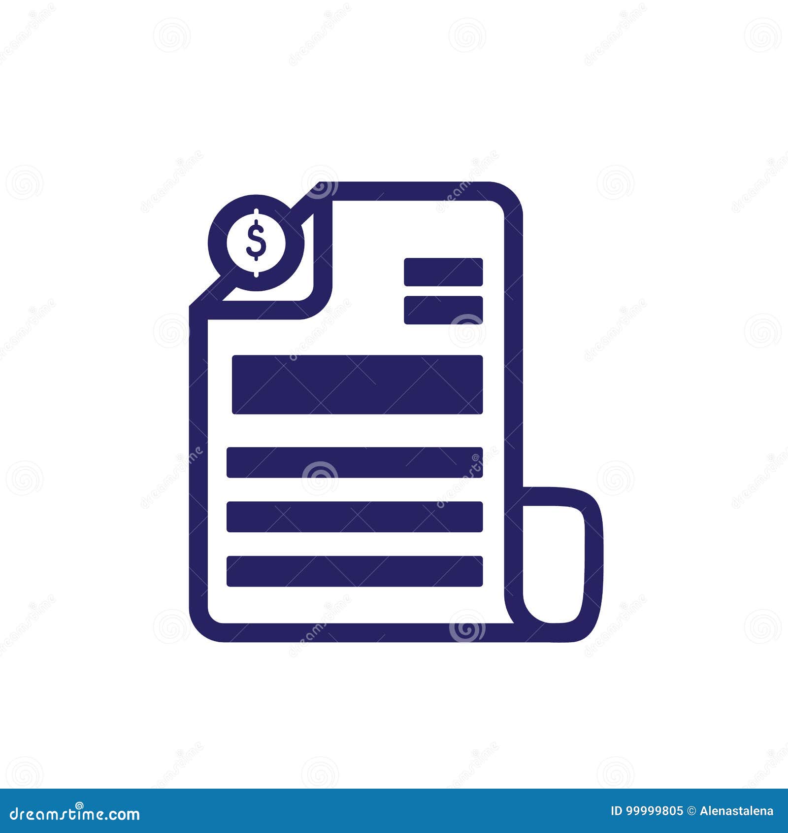 Invoice Vector Icon Isolated On Transparent Background, Linear I ...