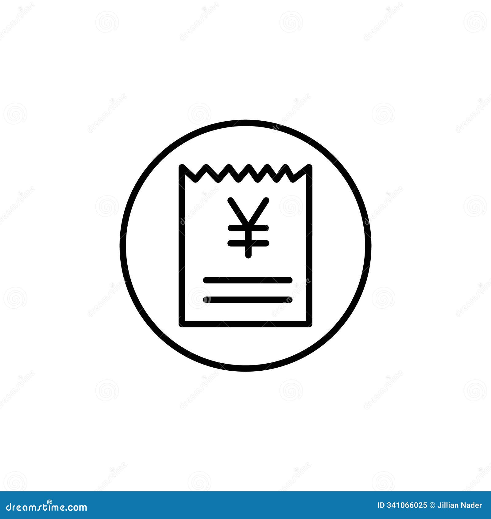 Invoice Yen Icon Thin Vector Set Stock Vector - Illustration of payment ...