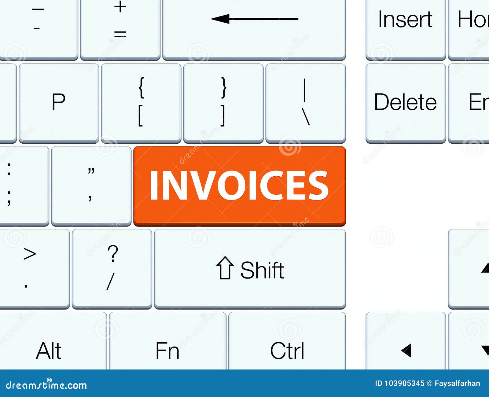 Invoices Orange Keyboard Button Stock Illustration - Illustration of ...