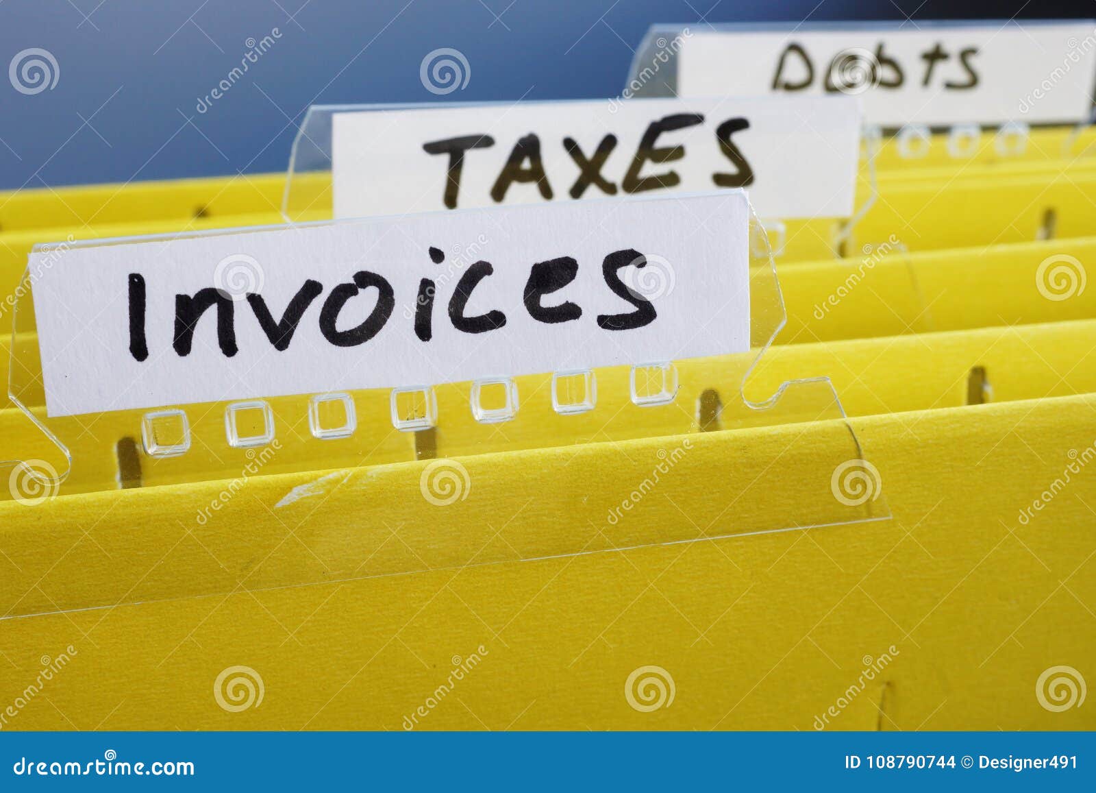 Invoices Written on Folder with Documents. Stock Photo - Image of ...