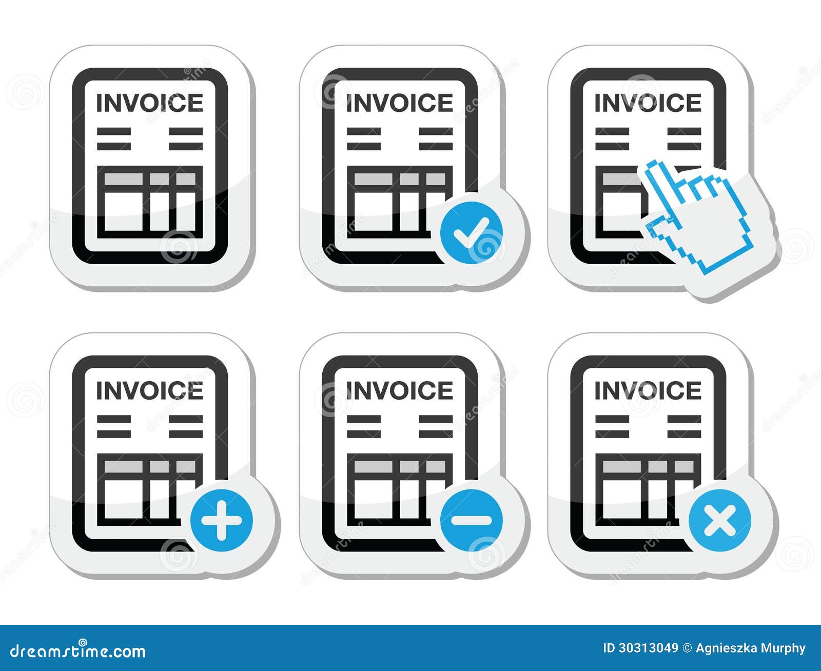 Invoice, Finance Vector Icons Set Stock Vector - Illustration of ...