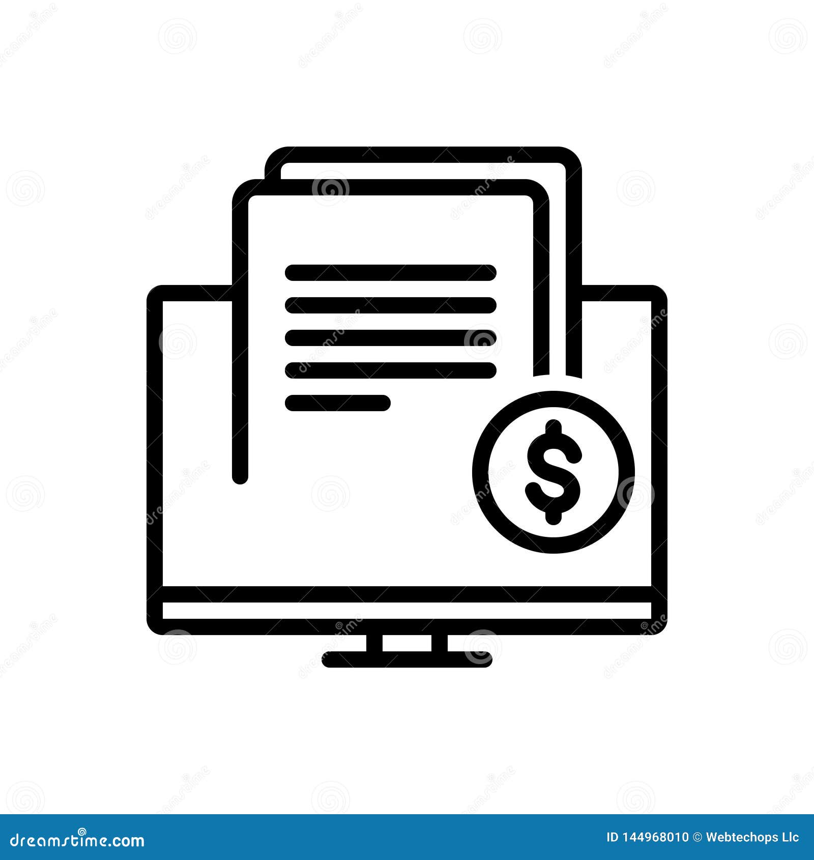 Receipt Document Icon. Digital Vector Bill Sale Fee. Flat Vector ...