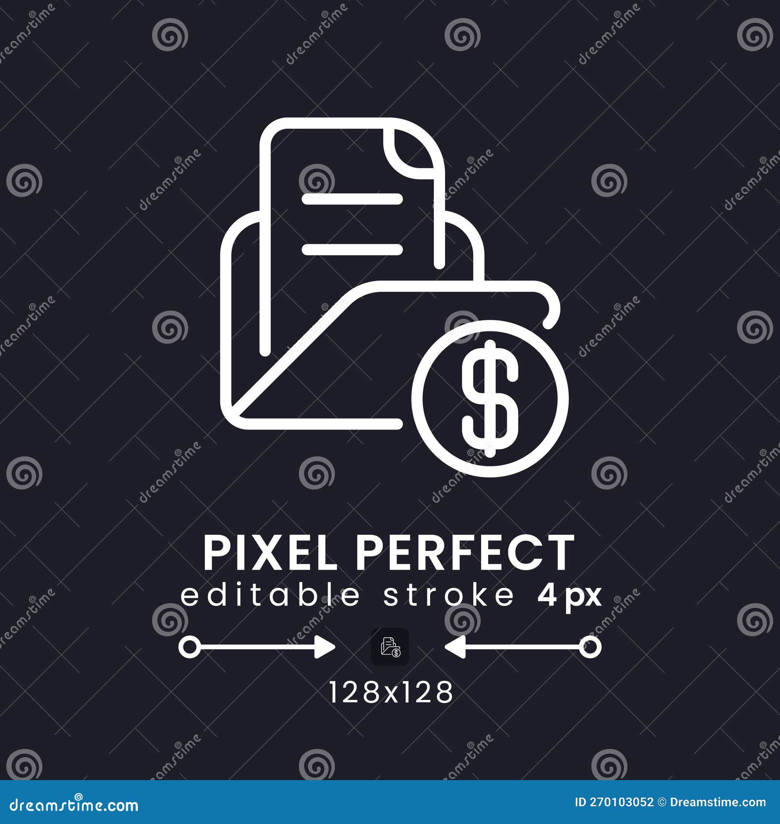 Invoicing White Linear Desktop Icon on Black Stock Illustration ...