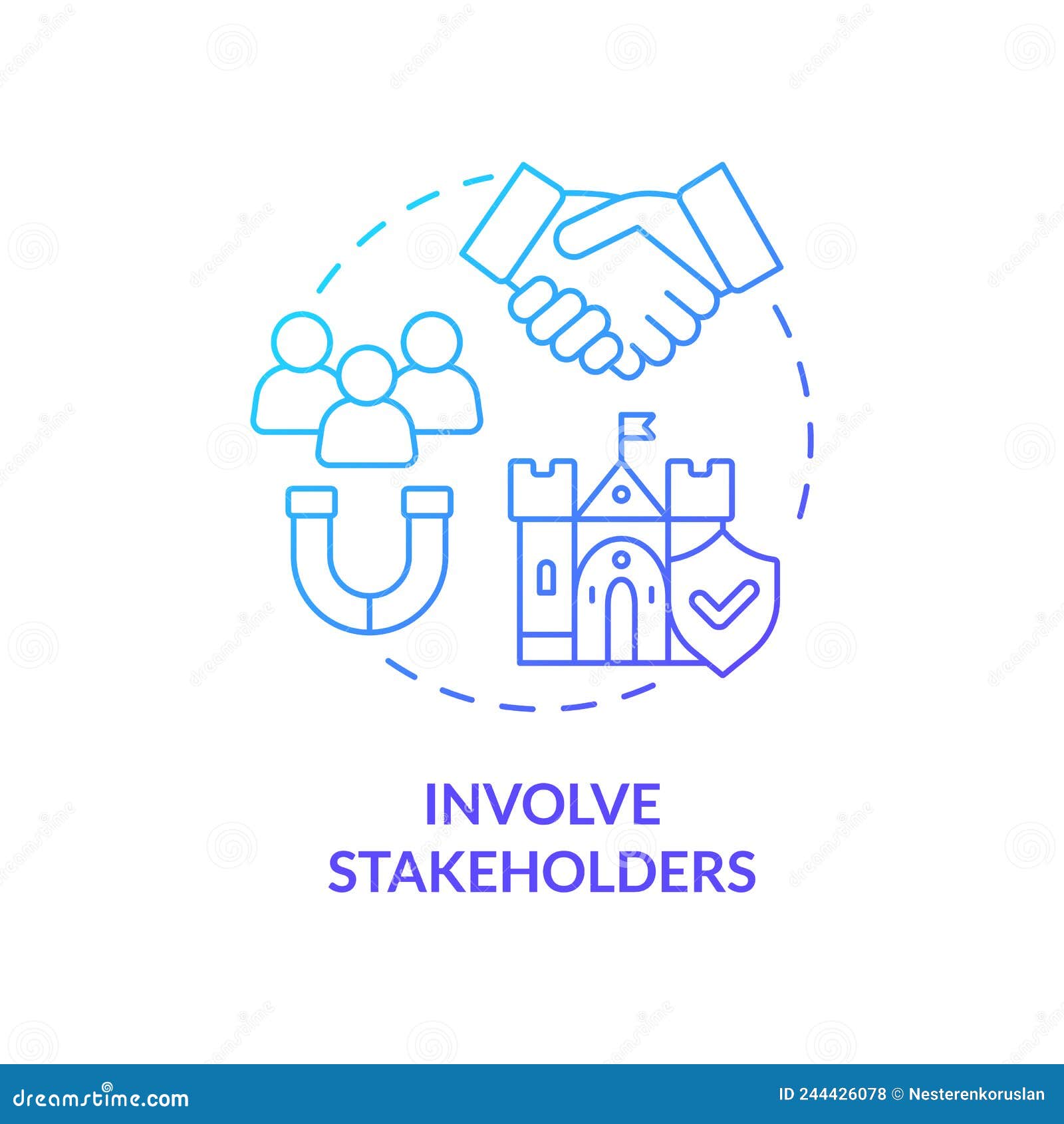 Involve Stakeholders Blue Gradient Concept Icon Vector Illustration ... Involve Stakeholders Blue Gradient Concept Icon Vector Illustration ...