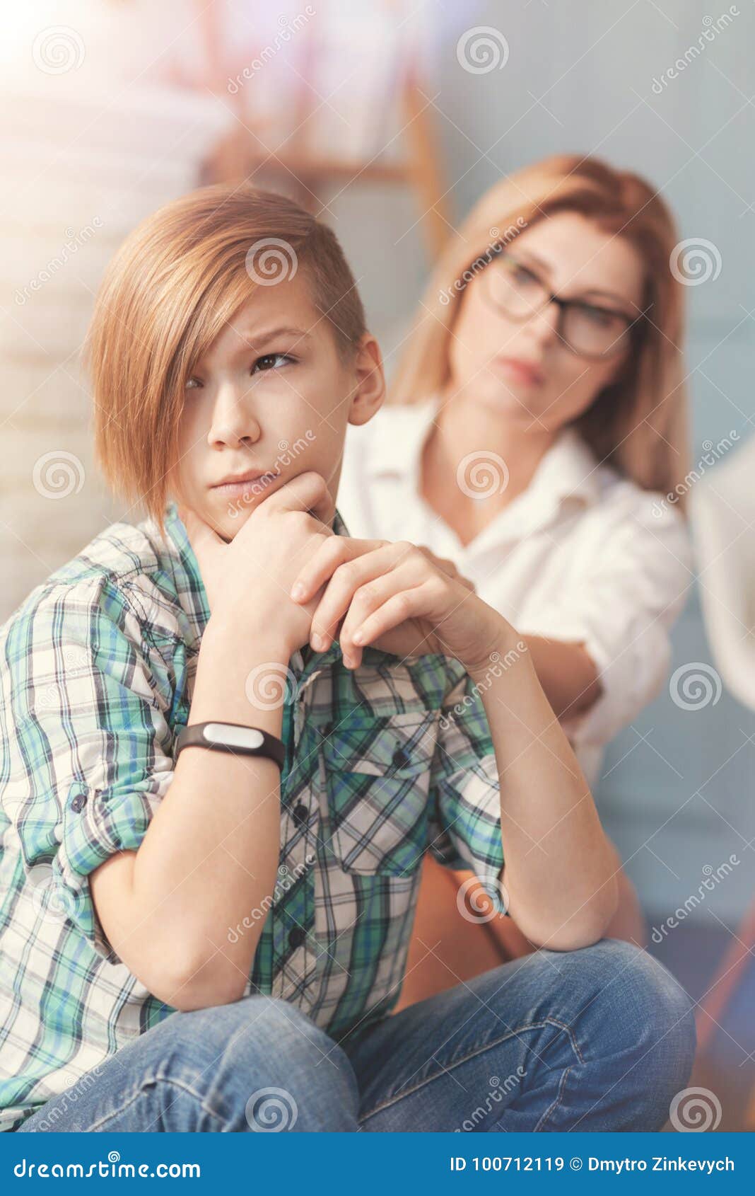 Thoughtful Teenage Boy Thinking Out His Problems Stock Image - Image of ...