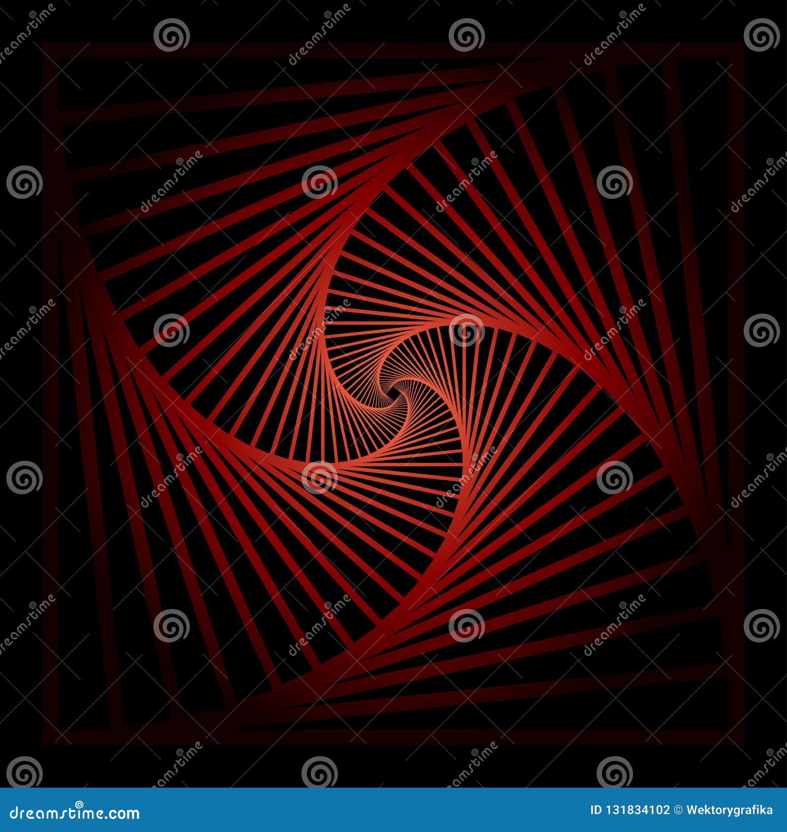 Inward Concentric Rotating, Spirally Squares Abstract Geometric ...