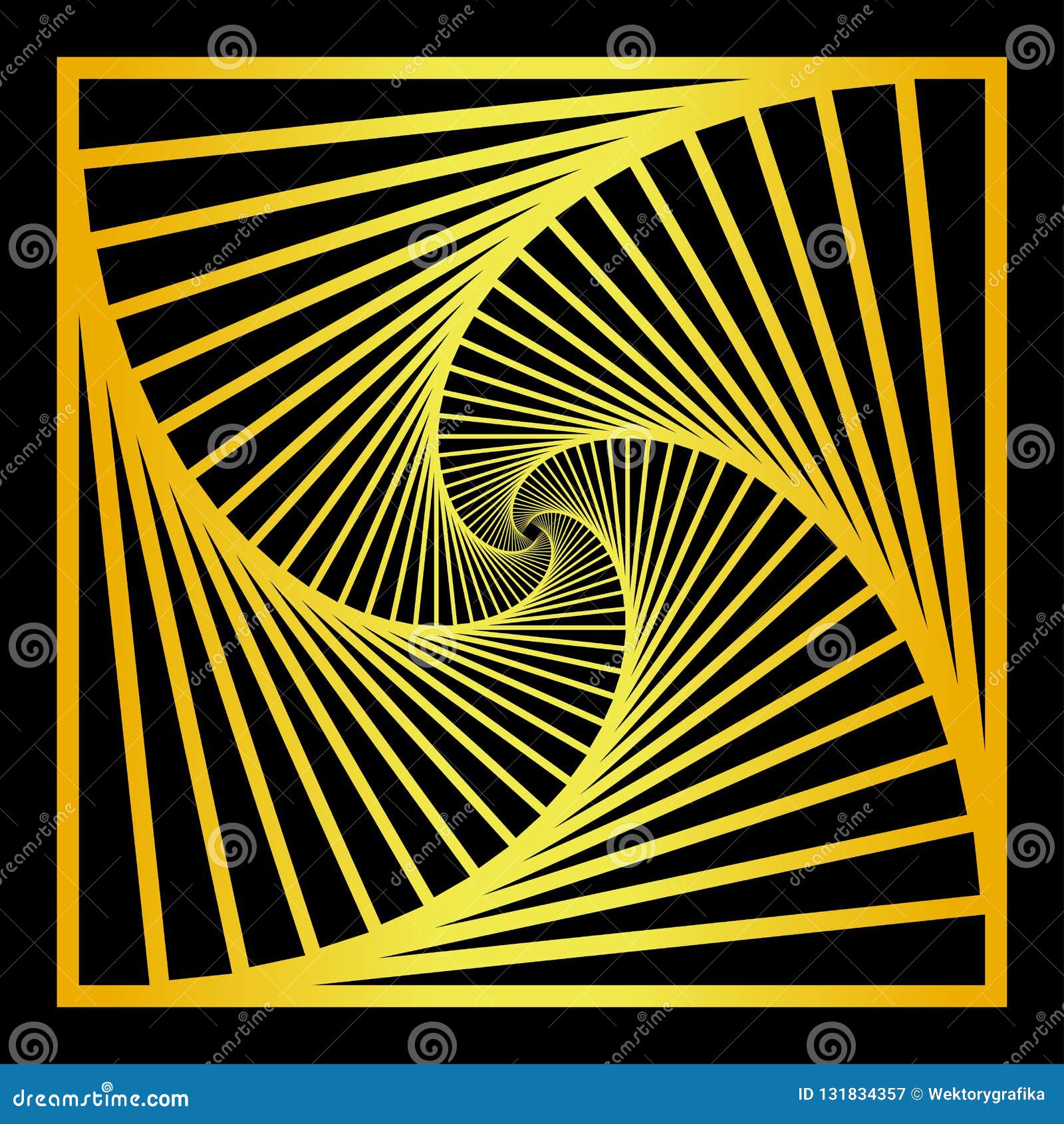 Inward Concentric Rotating, Spirally Squares Abstract Geometric ...