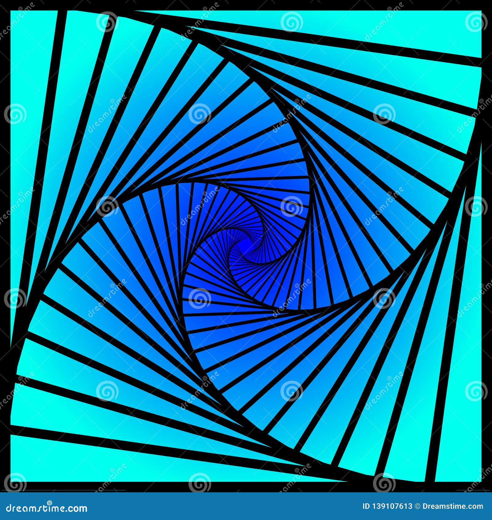 Inward Concentric Rotating, Spirally Squares Abstract Geometric ...