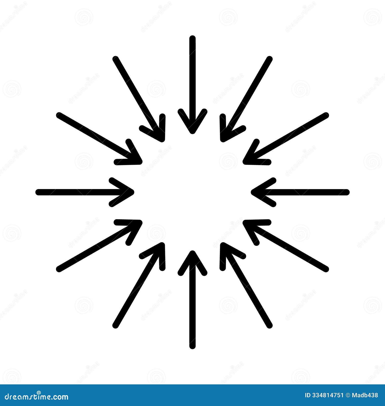 Icon Of Two Inward Arrows In Color Circle Vector Illustration ...