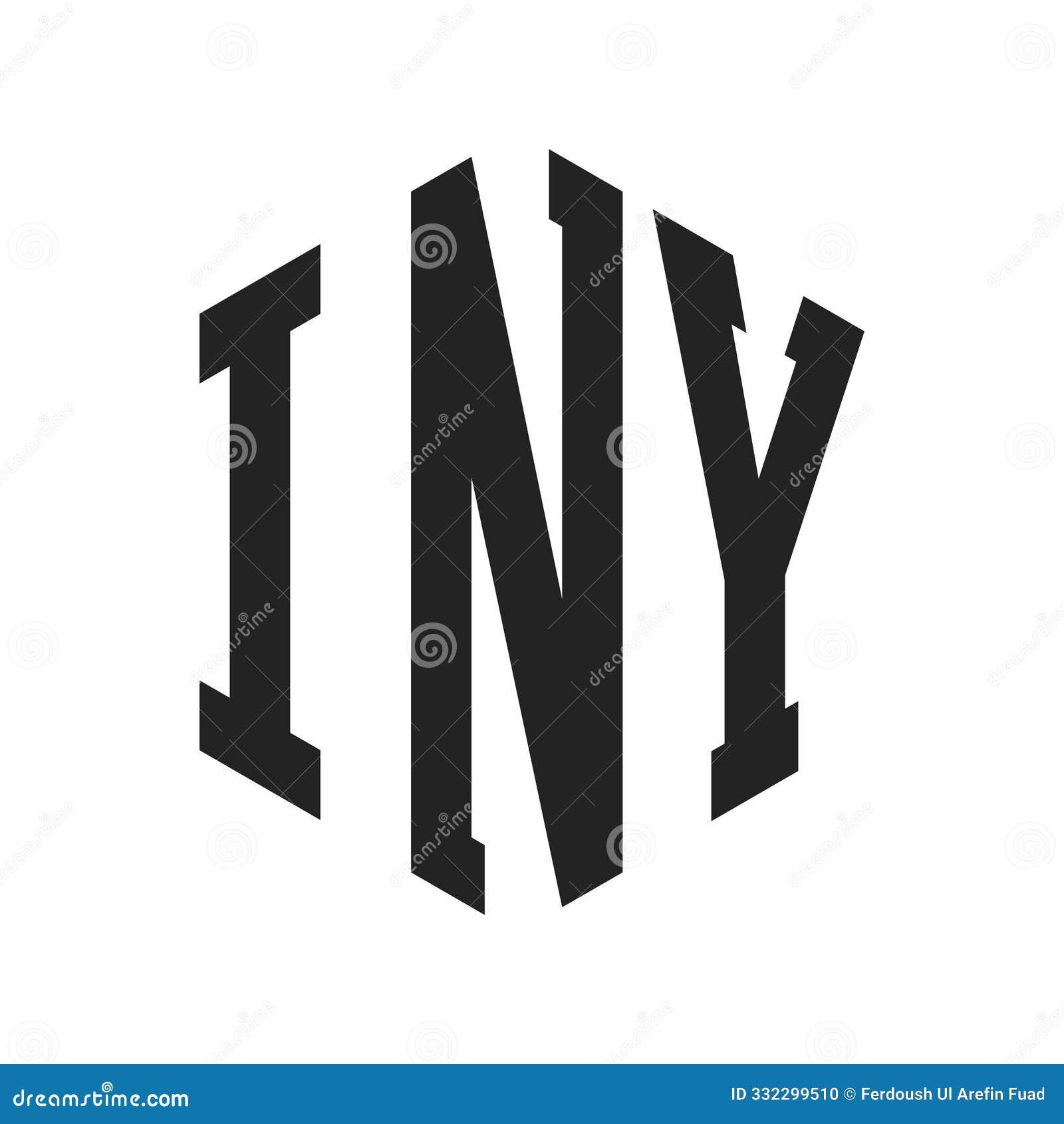 INY Logo Design. Initial Letter INY Monogram Logo Using Hexagon Shape ...