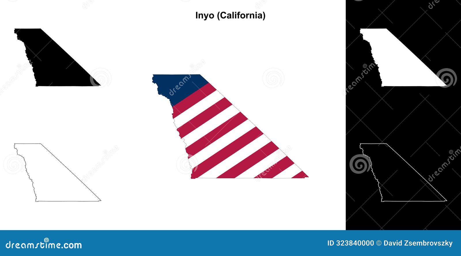 Inyo Outline Map Vector Illustration | CartoonDealer.com #357884548