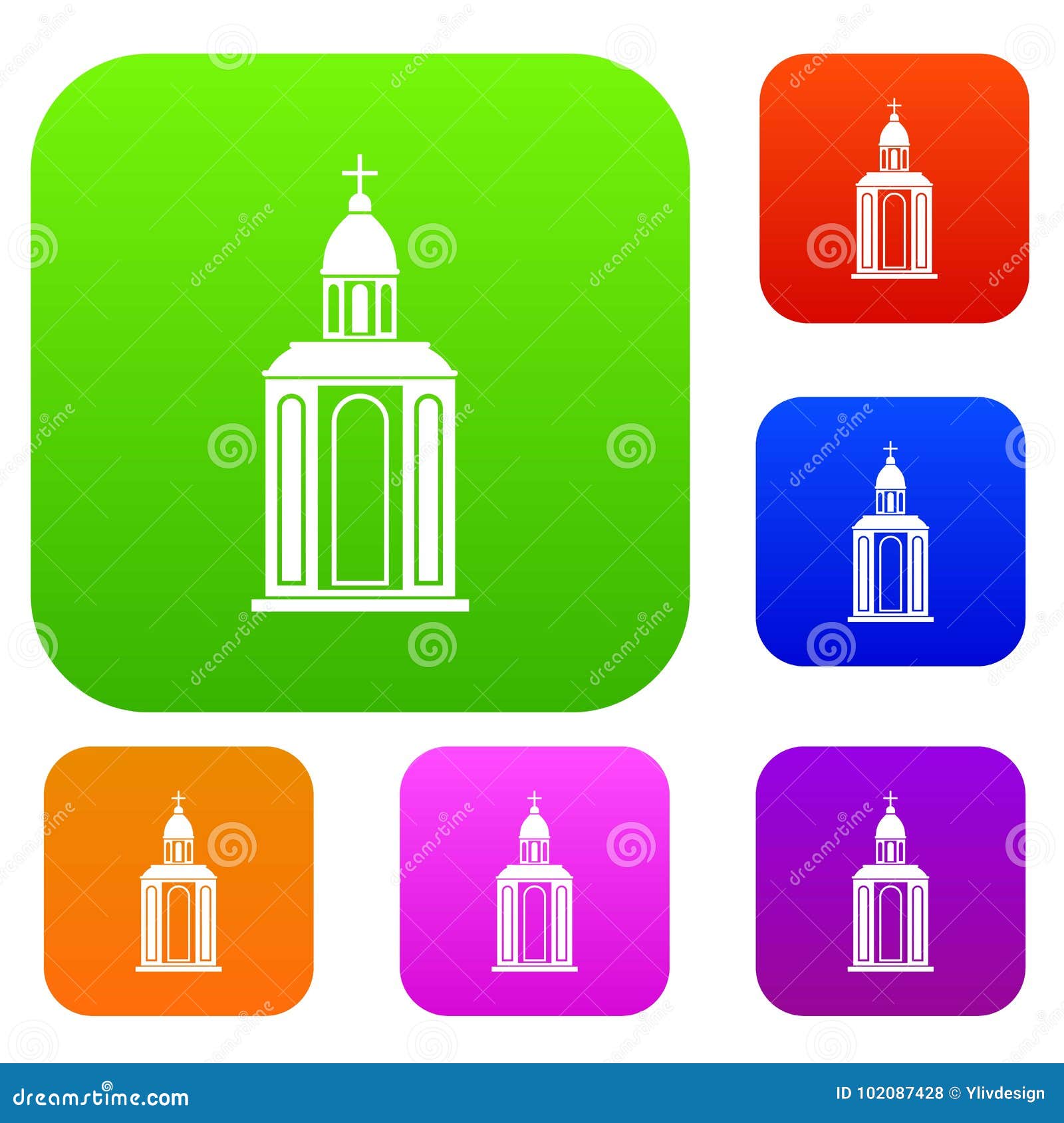 Inzameling Van De Kerk De Vastgestelde Kleur Vector Illustratie ...