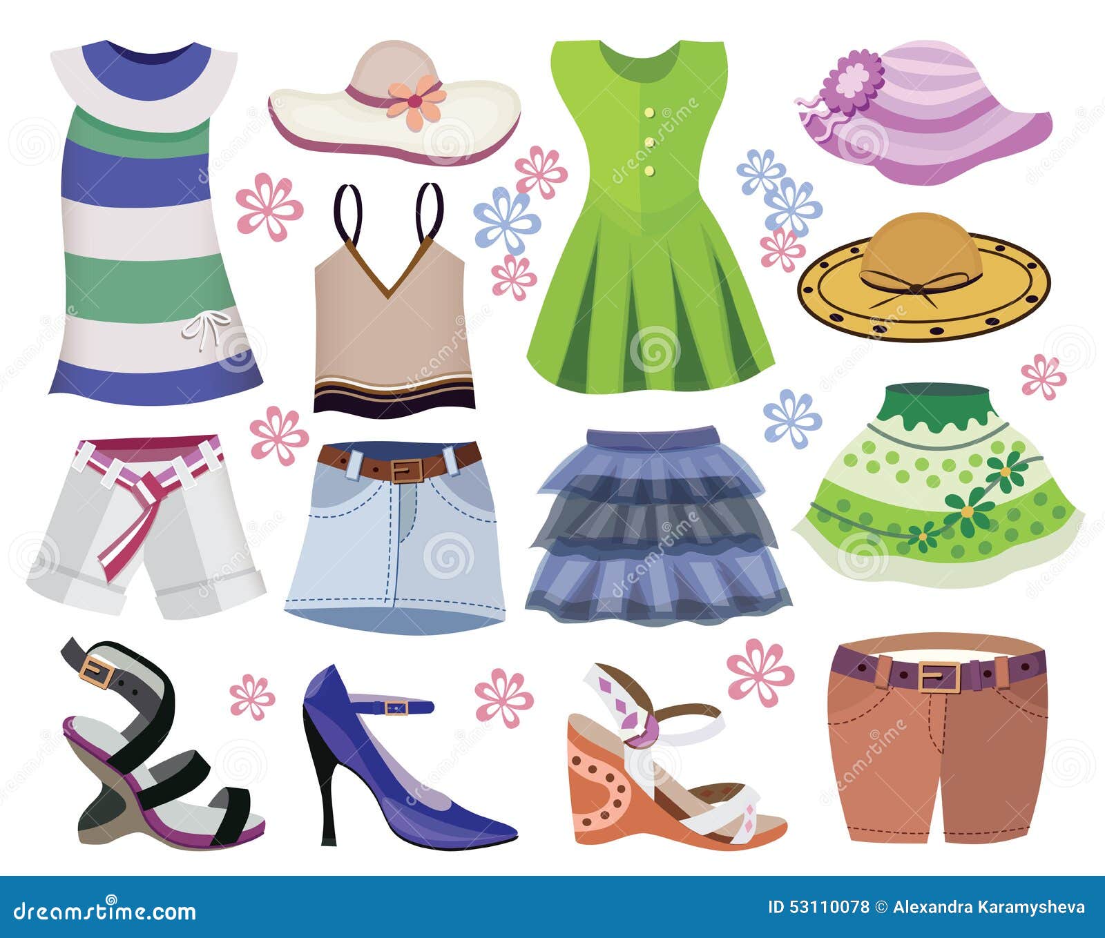 Inzameling Van De Kleding Van Vrouwen Vector Illustratie - Illustration ... Inzameling Van De Kleding Van Vrouwen Vector Illustratie - Illustration ...