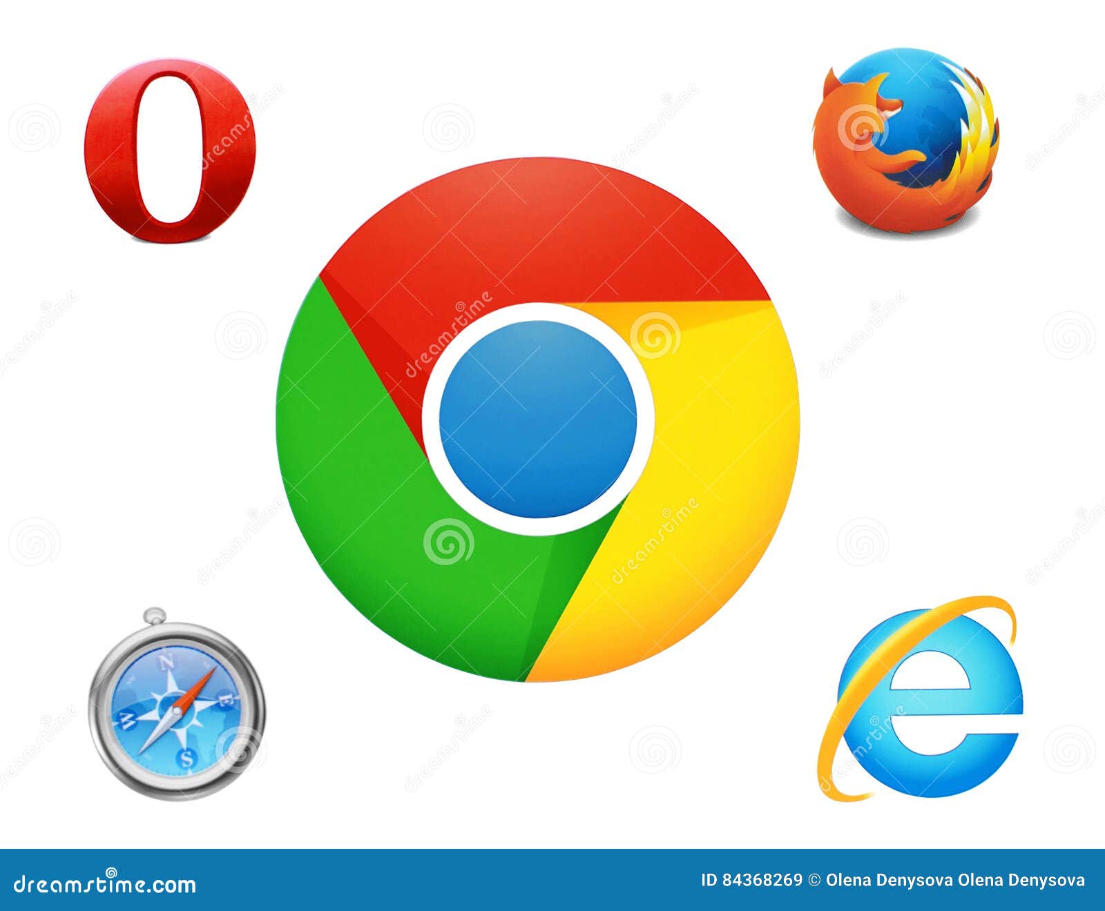 Inzameling Van Emblemen Google Chrome En Anderen Browsers Redactionele ...