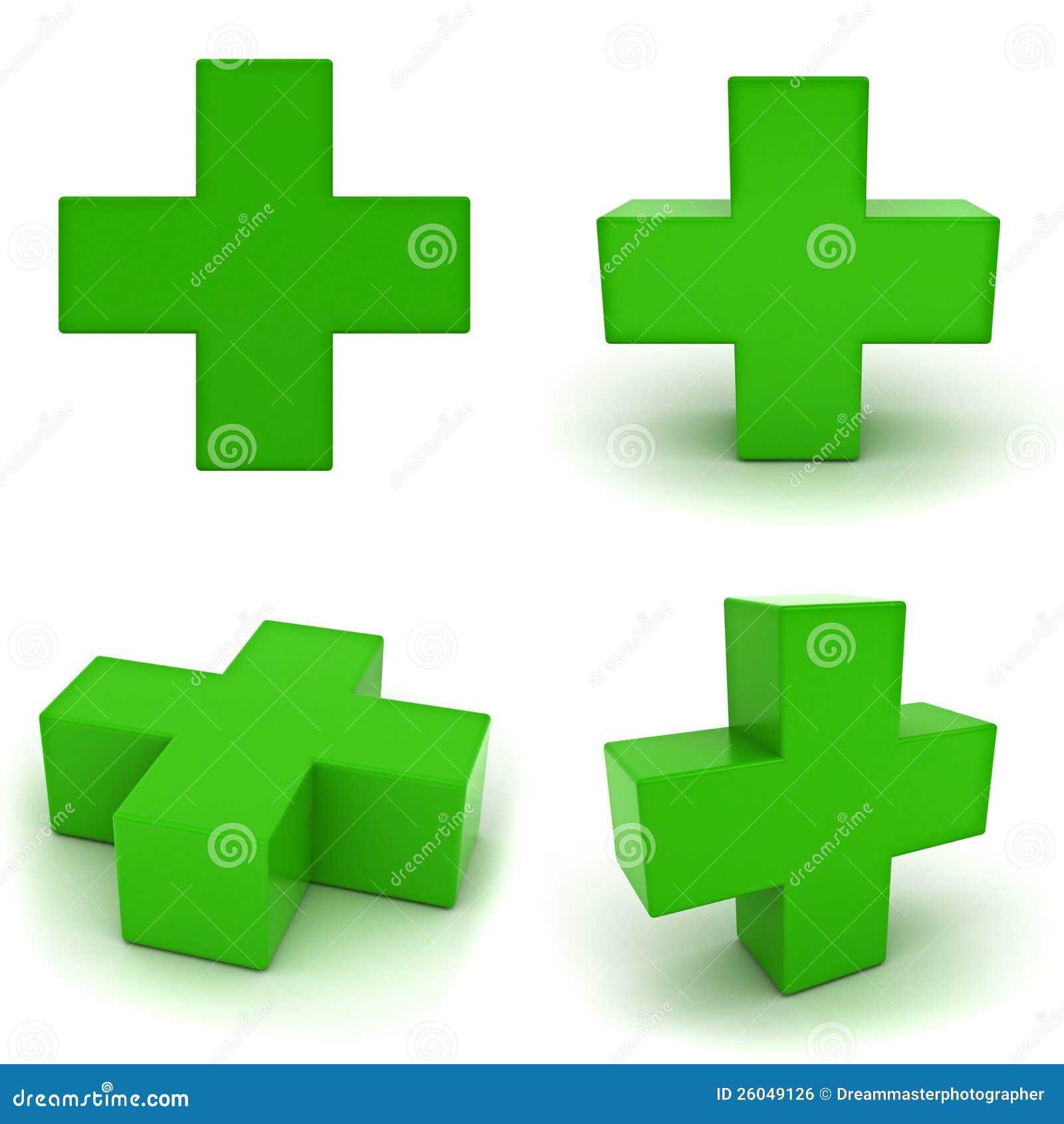 Inzameling Van Groen Plusteken Stock Illustratie - Illustration of ...